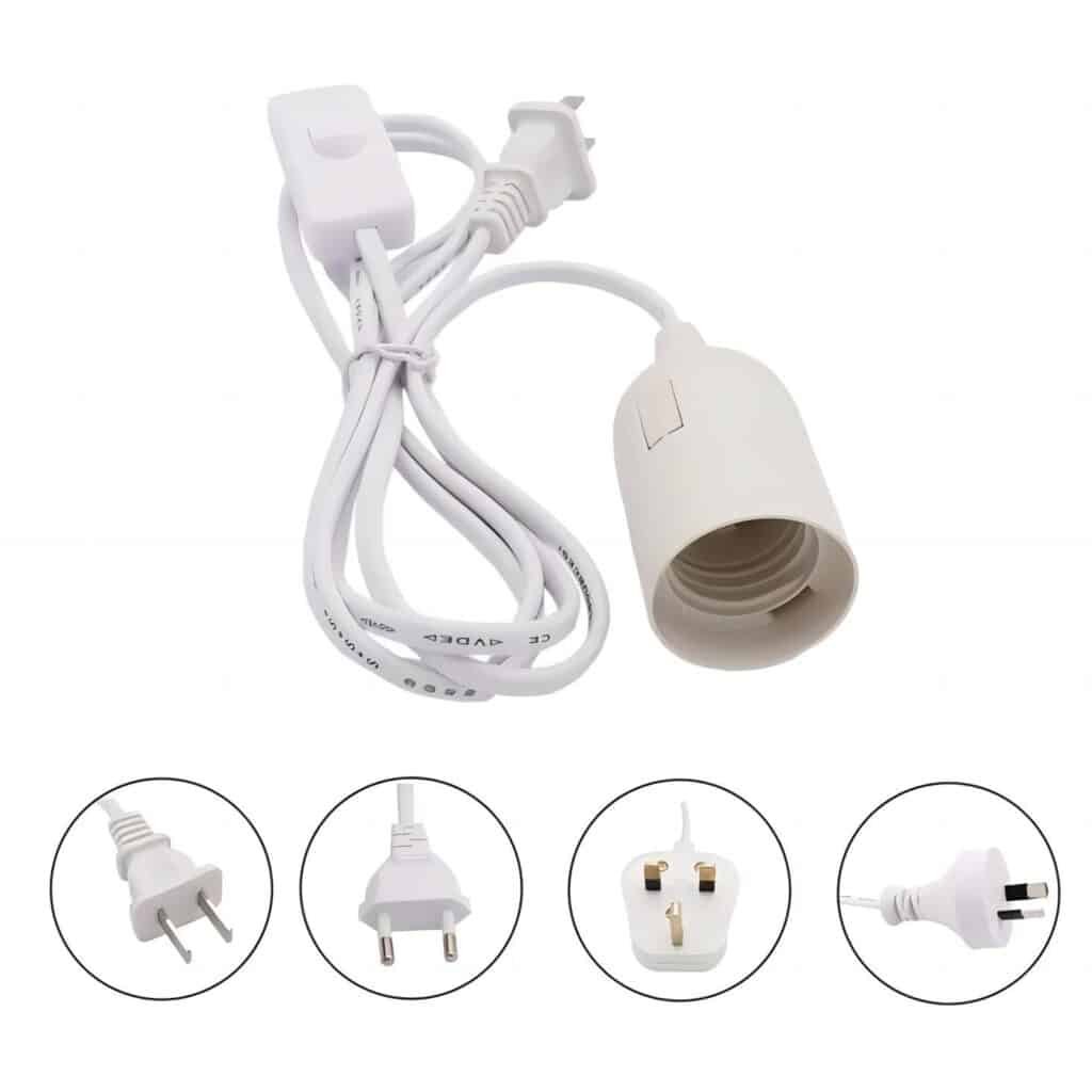 12′ 15′ 19′ Hanging Bulb Socket with Cord with UL